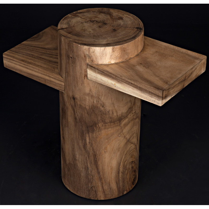 Noir Tabula Solid Wood Pedestal End Table | Wayfair